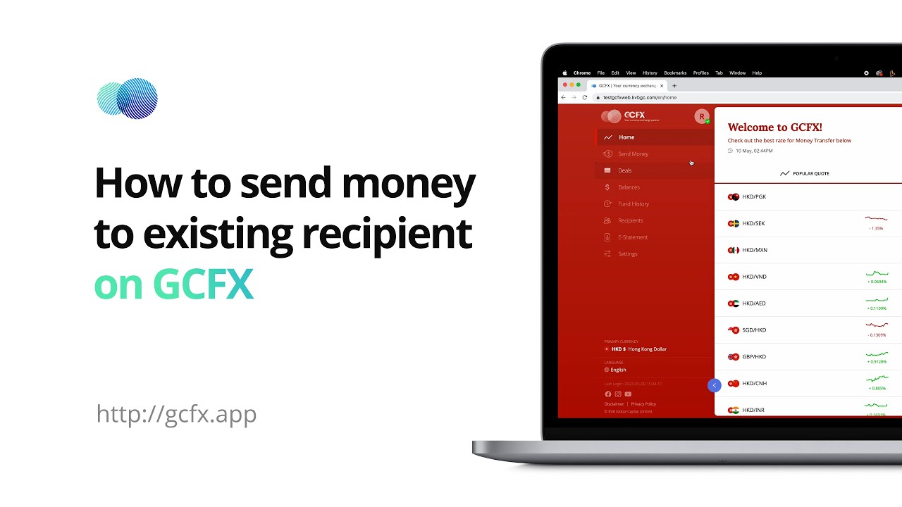 How to send money to existing recipient on GCFX | GCFX Tutorial - YouTube