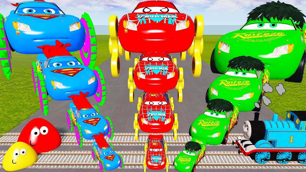 Big & Small: SpiderMan Mcqueen vs Hulk Mcqueen vs Superman Mcqueen vs ...