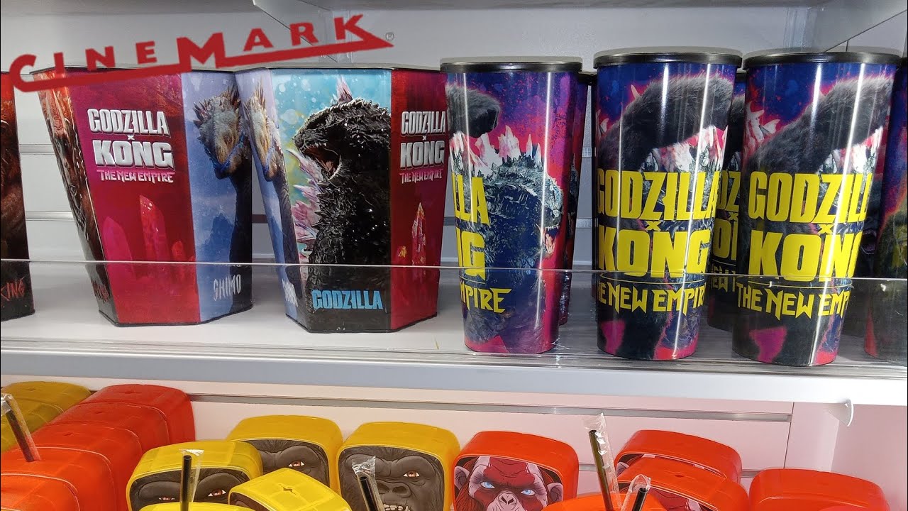 Cinemark Godzilla X Kong The New Empire Tin Buckets, and Cups at movie ...