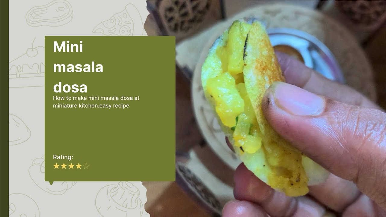 Mini masala dosa recipe #easyrecipe #miniaturekitchen #miniaturefood # ...