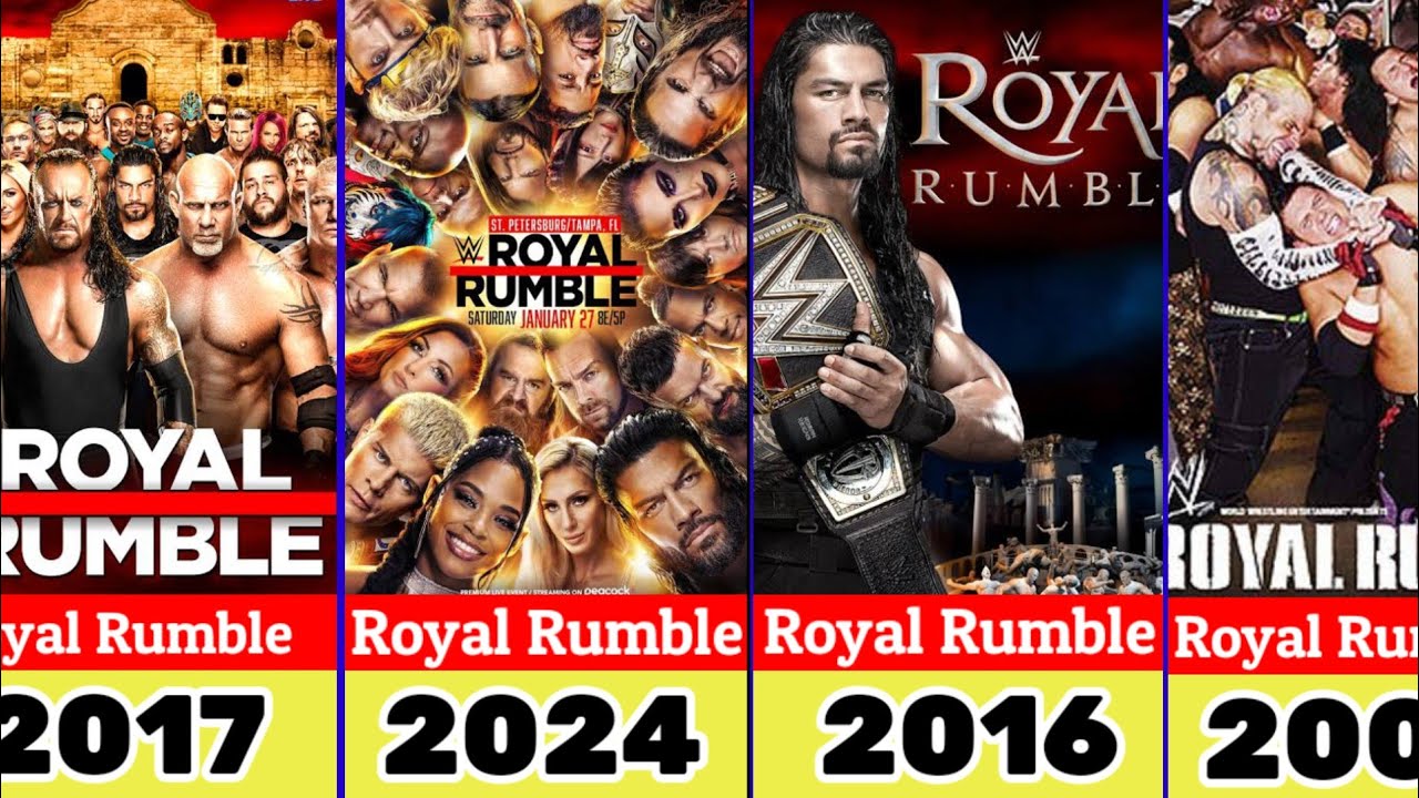 Every WWE Royal Rumble Poster Design (1990- 2024) | WWE Royal Rumble ...