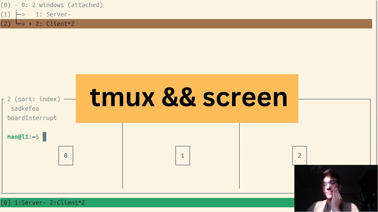 کار با دستورات tmux و screen - YouTube