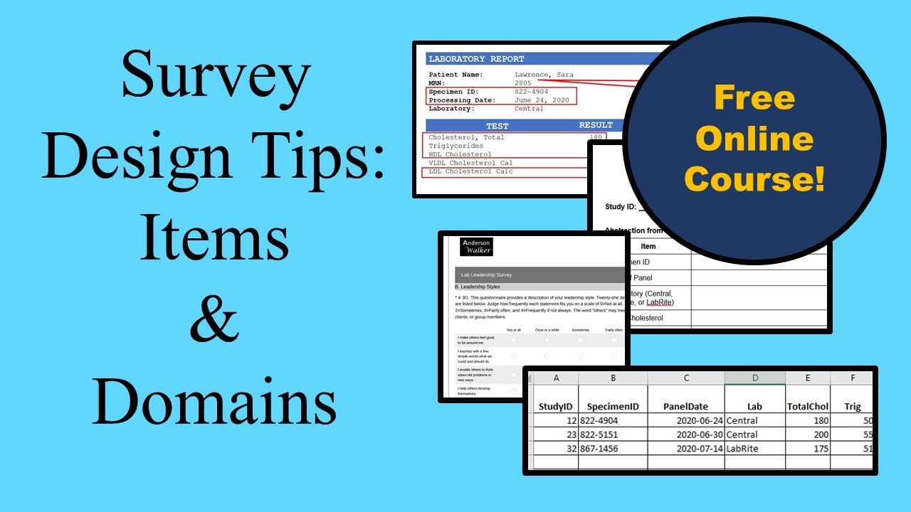 Survey Design Tips: Domains & Items – Free Online Course! - YouTube