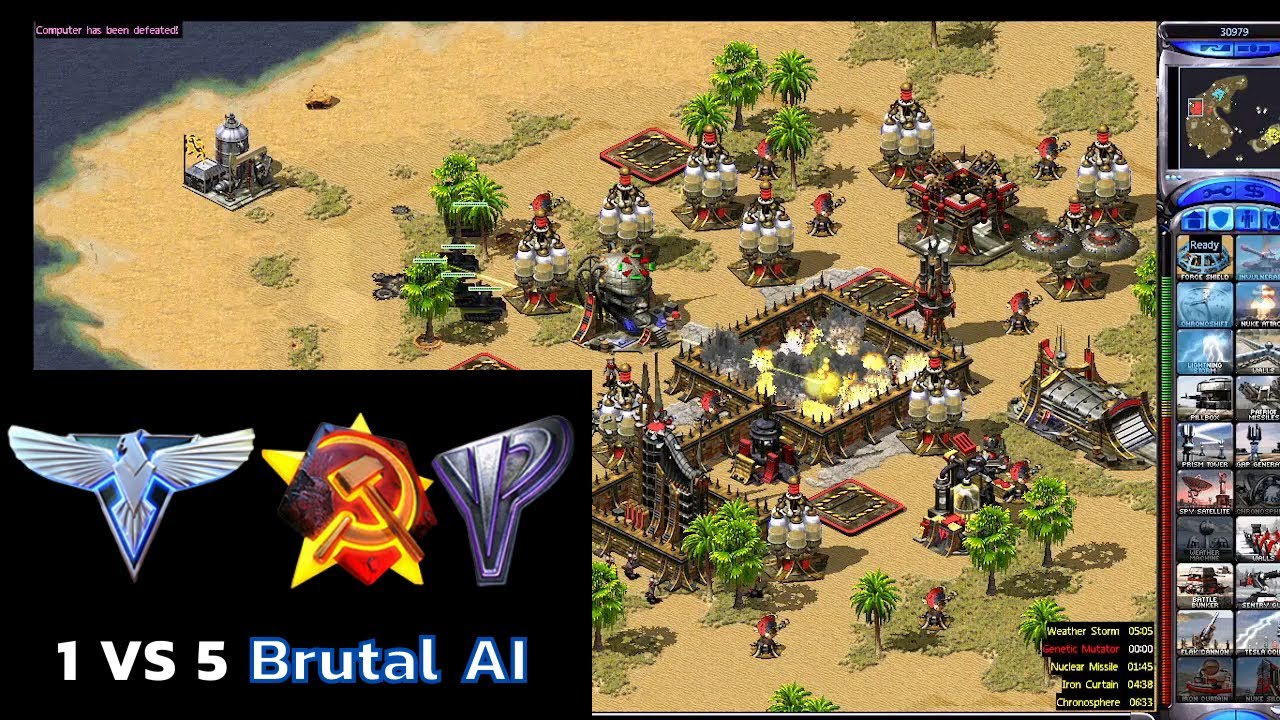 Red Alert 2 | Mirage Shock Sector Map I 1 Great British vs 5 Brutal AI ...