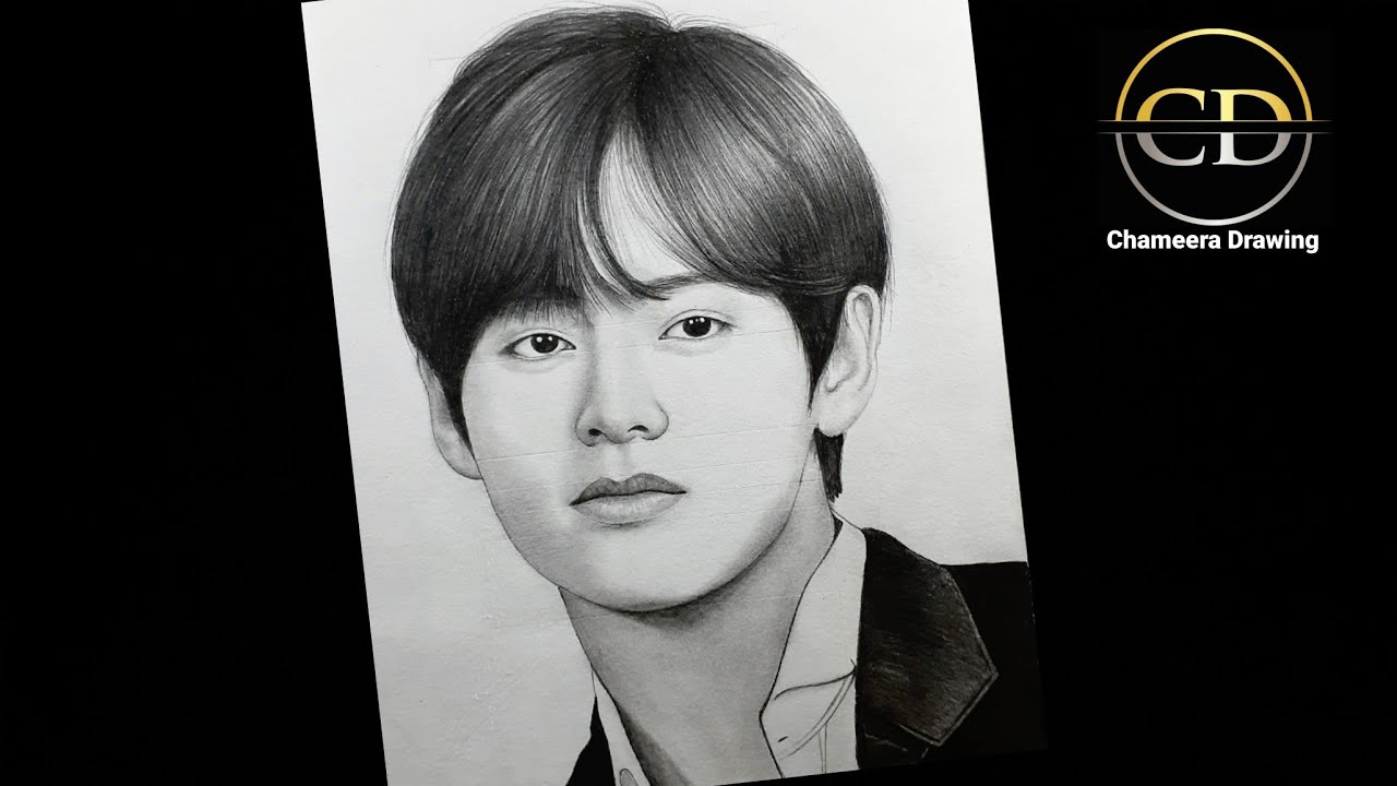 How to draw a BTS (V ) Kim Taehyung || step by step Pencil Drawing ...