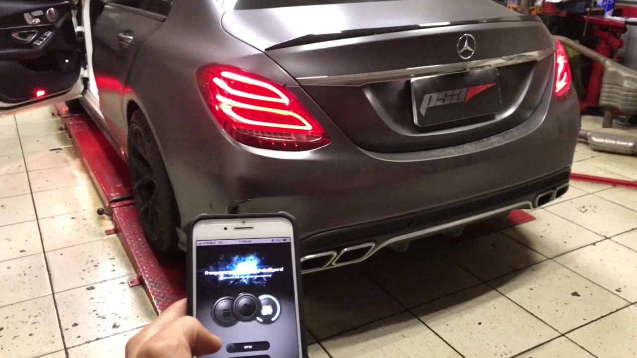 M.Benz W205 C300 2.0L Turbo Fi Exhaust System / PSAECU Stage 2 - YouTube