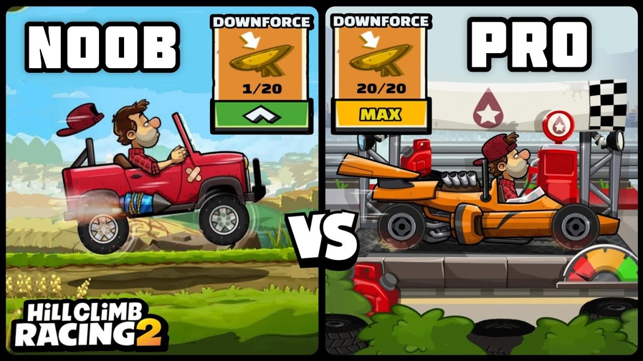 NOOB VS PRO - DOWNFORCE / 😎 HILL CLIMB RACING 2 - YouTube