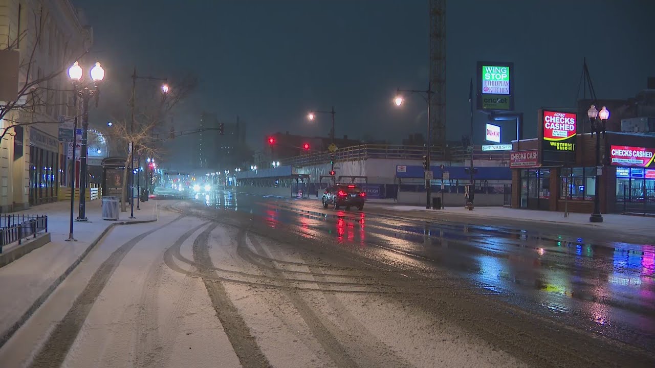 First winter storm of season brings several inches of snow - YouTube