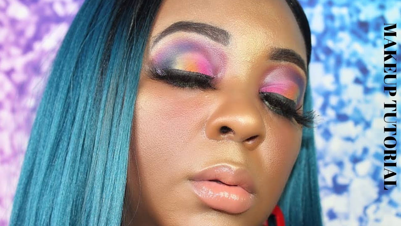 RAINBOW MAKEUP TUTORIAL USING COLOURPOP END OF THE ROAD RAINBOW ...