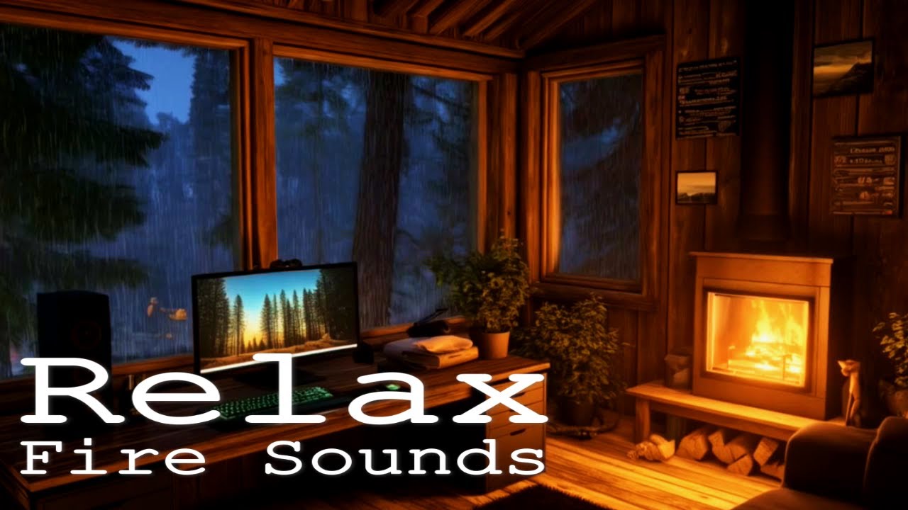 Cozy Fireplace Sounds and Soothing Piano Melodies in Peaceful Living ...