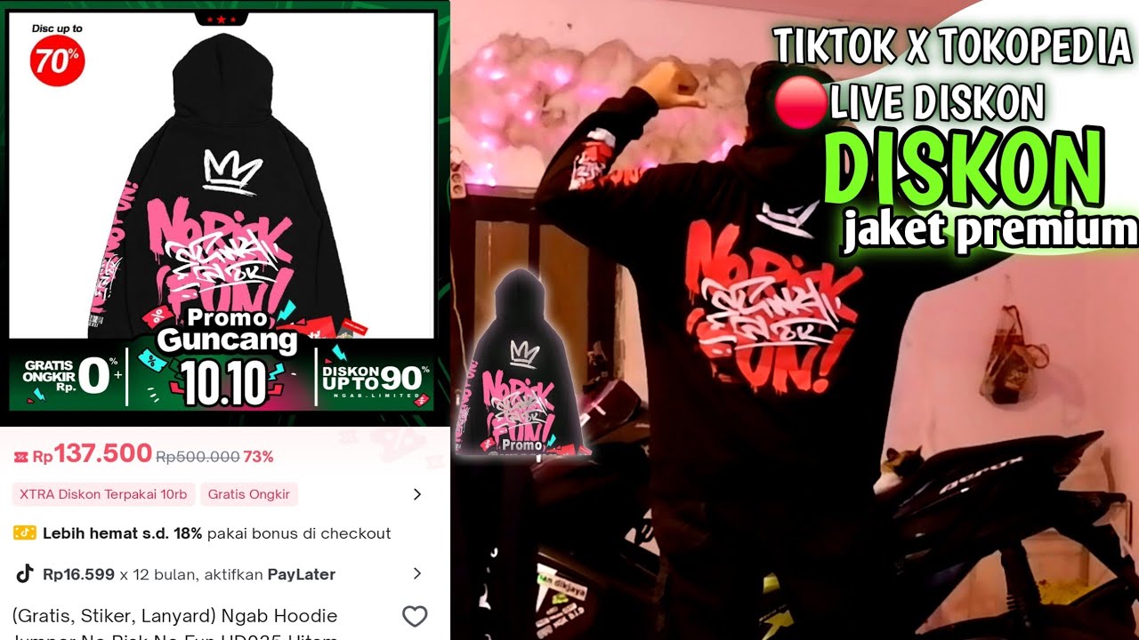 REVIEW JAKET NGAB.Ltd Hoodie Jumper no Risk no Fun cocok ngabers motor ...