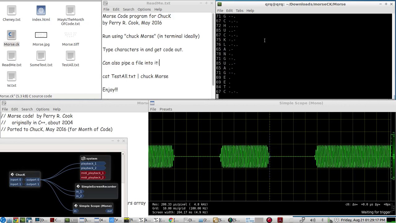 Morse Code CW Keyboard using the chucK Music Programming Language ...