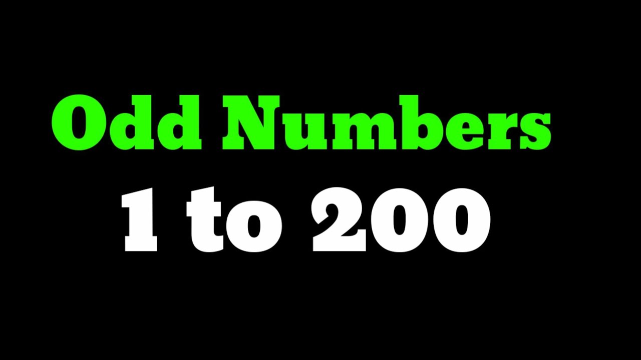 Odd Numbers 1 To 200 Odd Numbers Between 1 To 200 YouTube