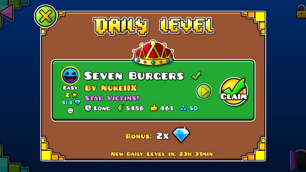 #1544 Seven Burgers (by NukeIIX) [Geometry Dash] - YouTube