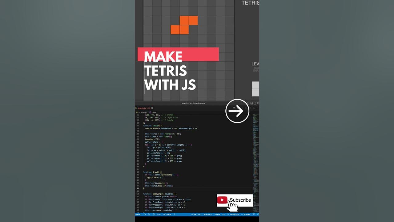 How to Make a Tetris game using p5.js - Tutorial - YouTube