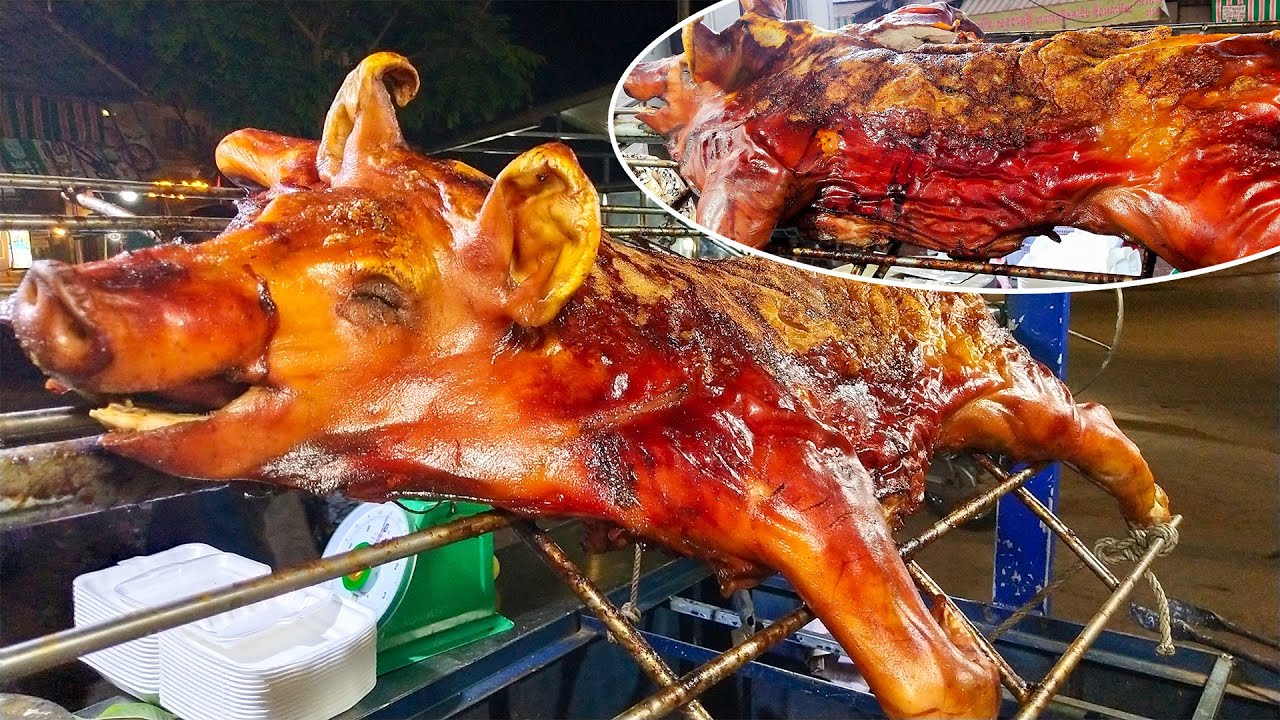 Street Food! Crispy Roast Pork Belly, Crispy Pork Skins Making - YouTube
