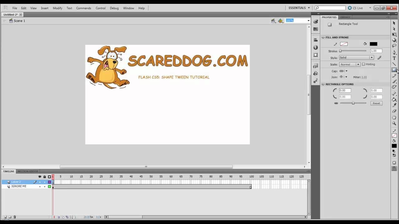 Shape Tween Tutorial - Flash CS5 - YouTube