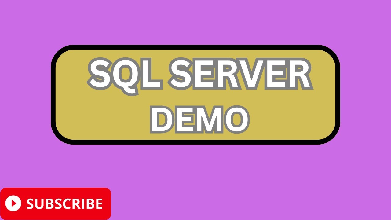 SQL Server Demo: A Comprehensive Introduction to Database Management #sqlserver # ...