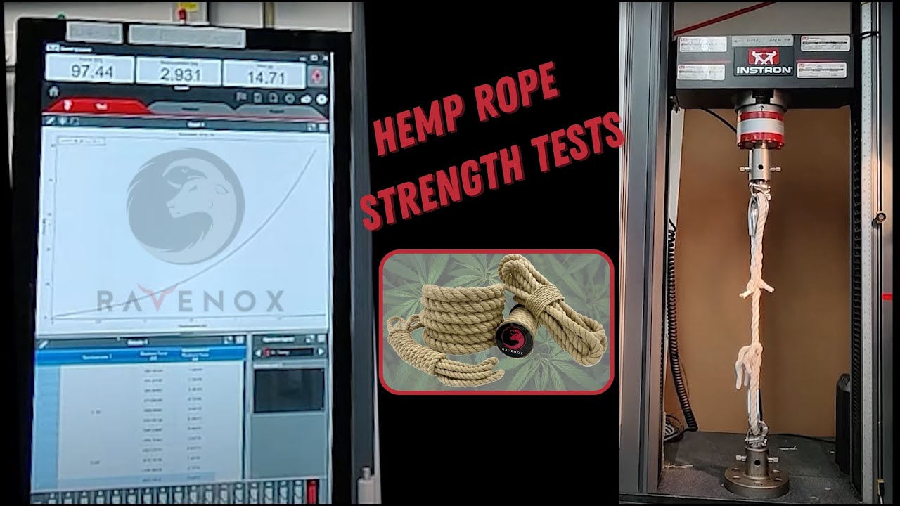 Ravenox Hemp Rope Break Strength Tests to Determine Tensile Strength ...