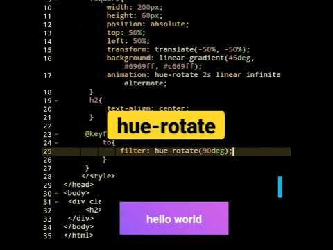 hue-rotate | CSS Tutorial #shorts #html #css - YouTube