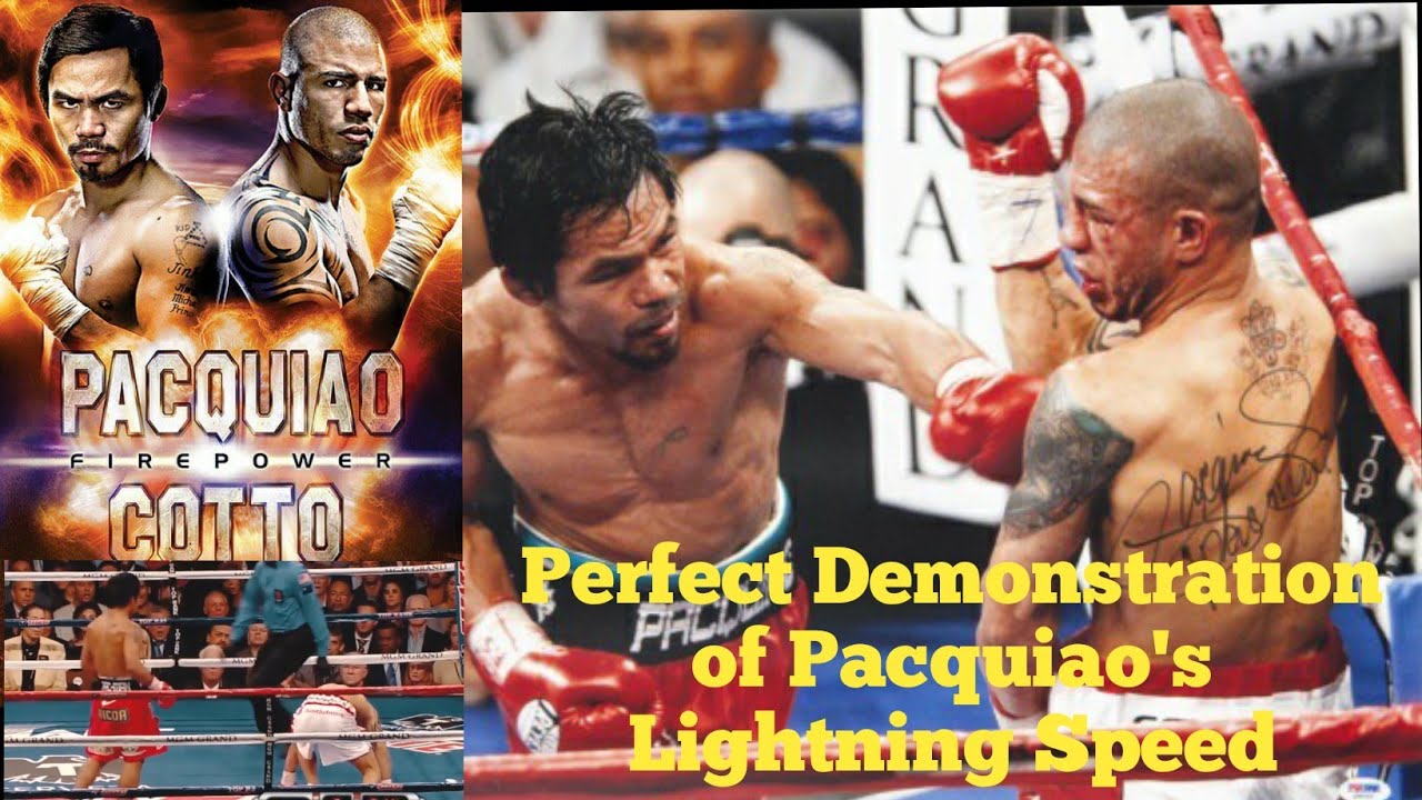 Pacman Dinurog ang mukha ni Cotto |Couldn't handle Pacman's speed ...
