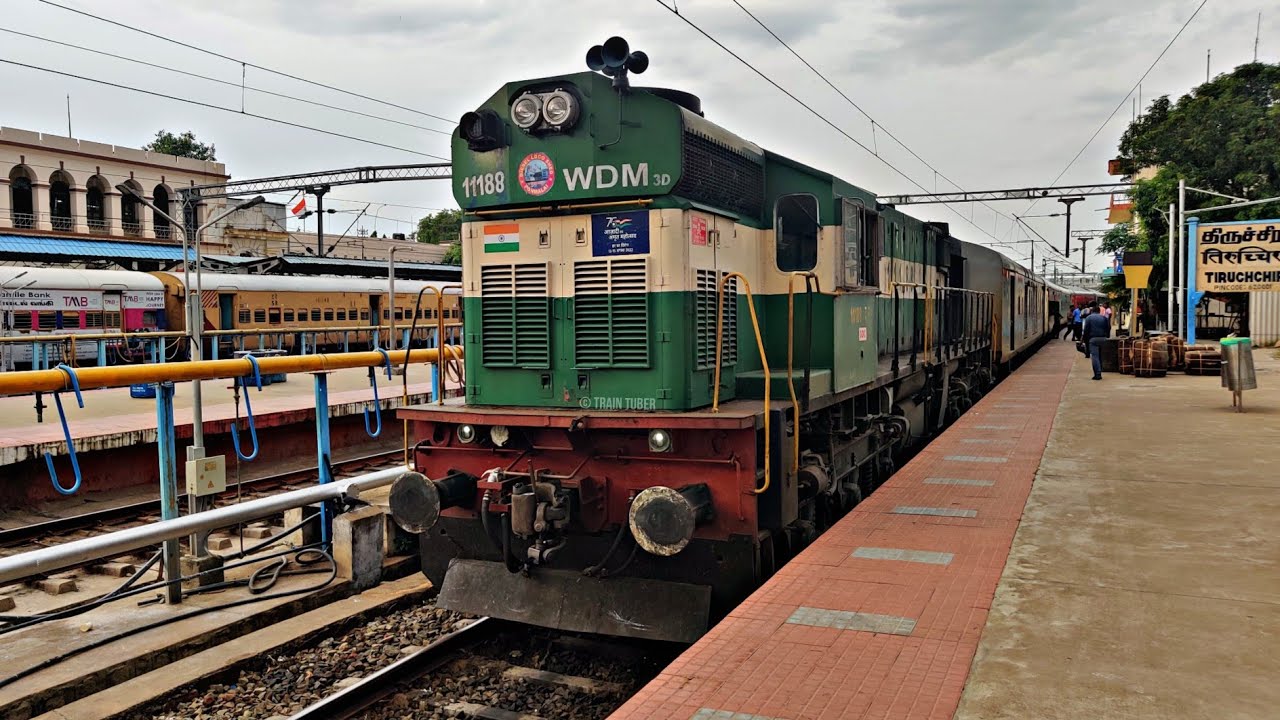 Loco Change at Tiruchirappalli Junction | Electric To Diesel | Ajmer ...