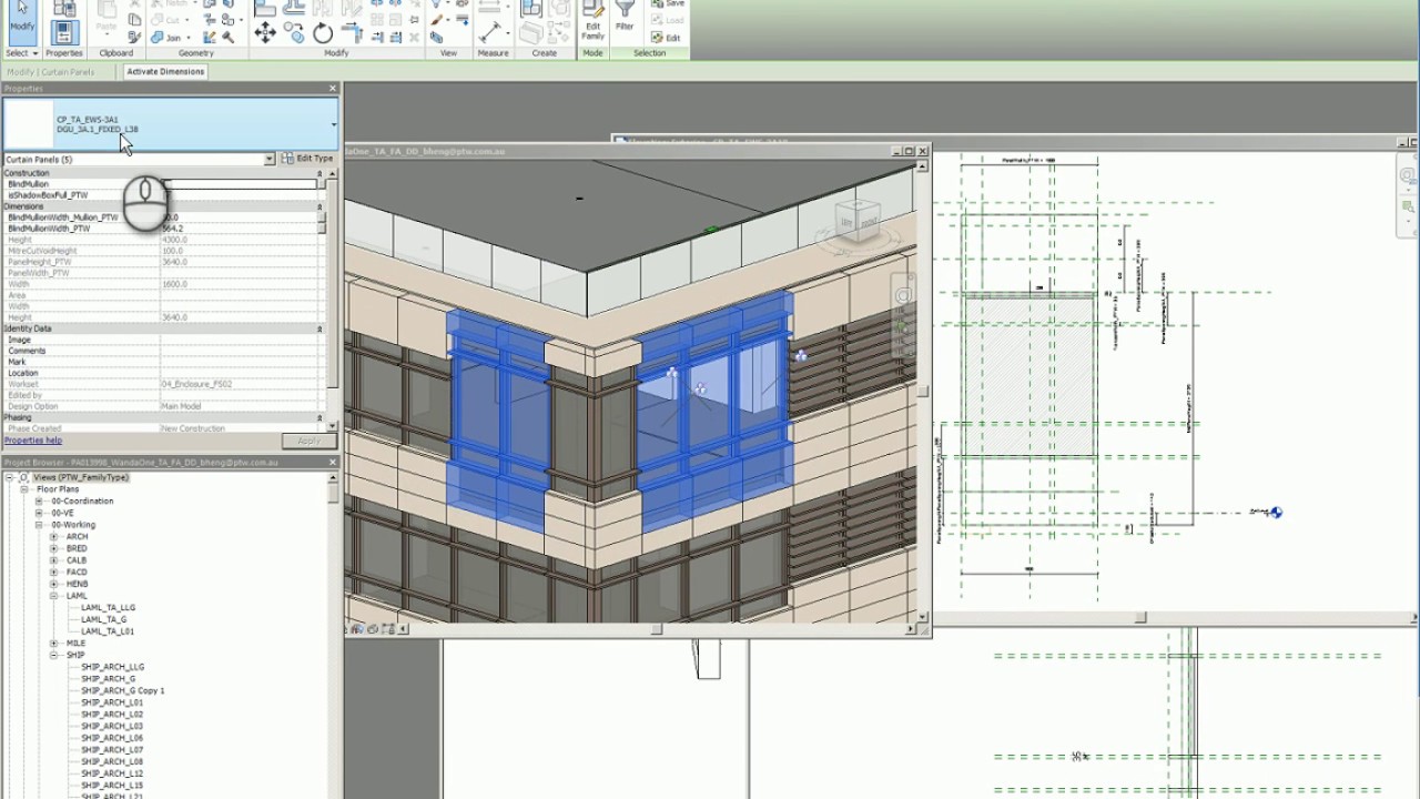 Facade Modelling using Revit Curtain Panels - YouTube
