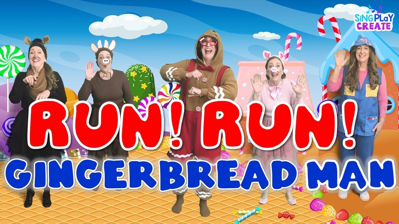 Run Run Gingerbread Man! 🍪 Fun Chase Song & Movement Game for Kids ...