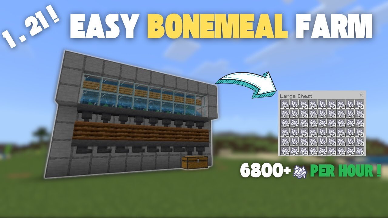 NEW 100% WORKING SIMPLE BONE MEAL FARM Tutorial in Minecraft Bedrock 1. ...
