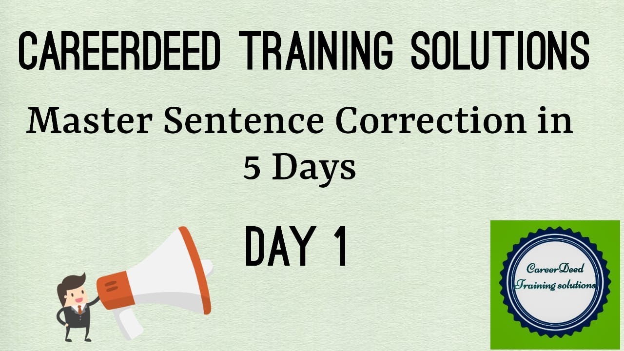 Sentence Correction | 5 day Challenge to becoming a master in SC | DAY1 ...