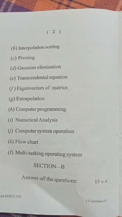 Msc physics #Q(C-103)2024 computer programming # Vikram dev university ...