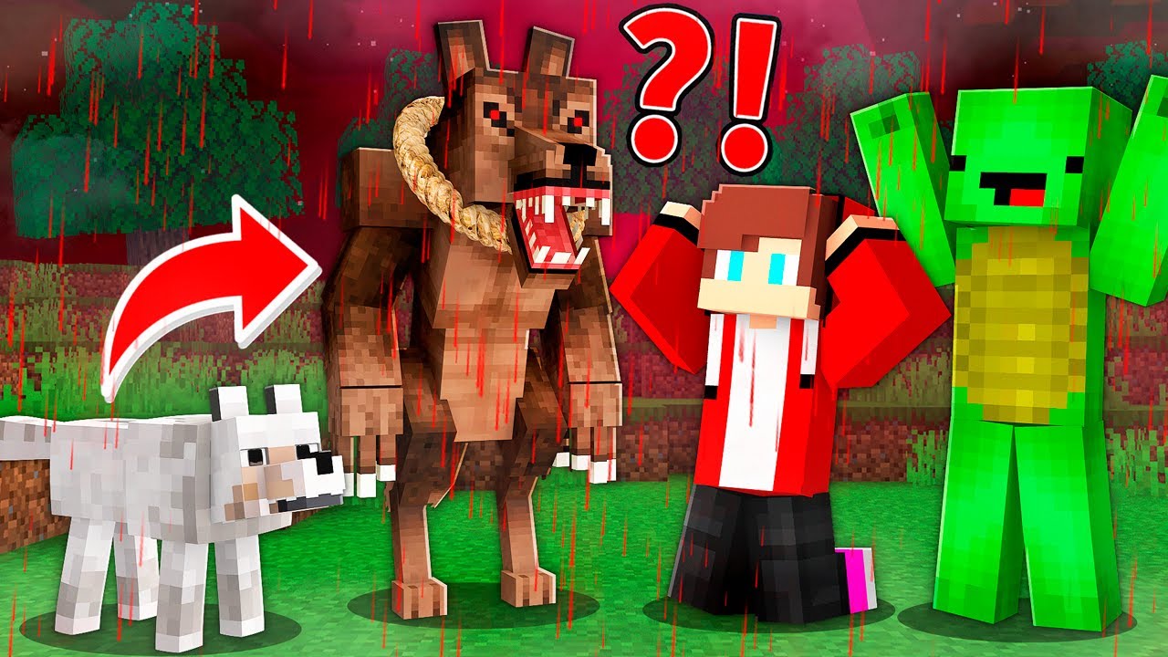 Dog Became A Werewolf and attacked Mikey and JJ in Minecraft (Maizen) - YouTube