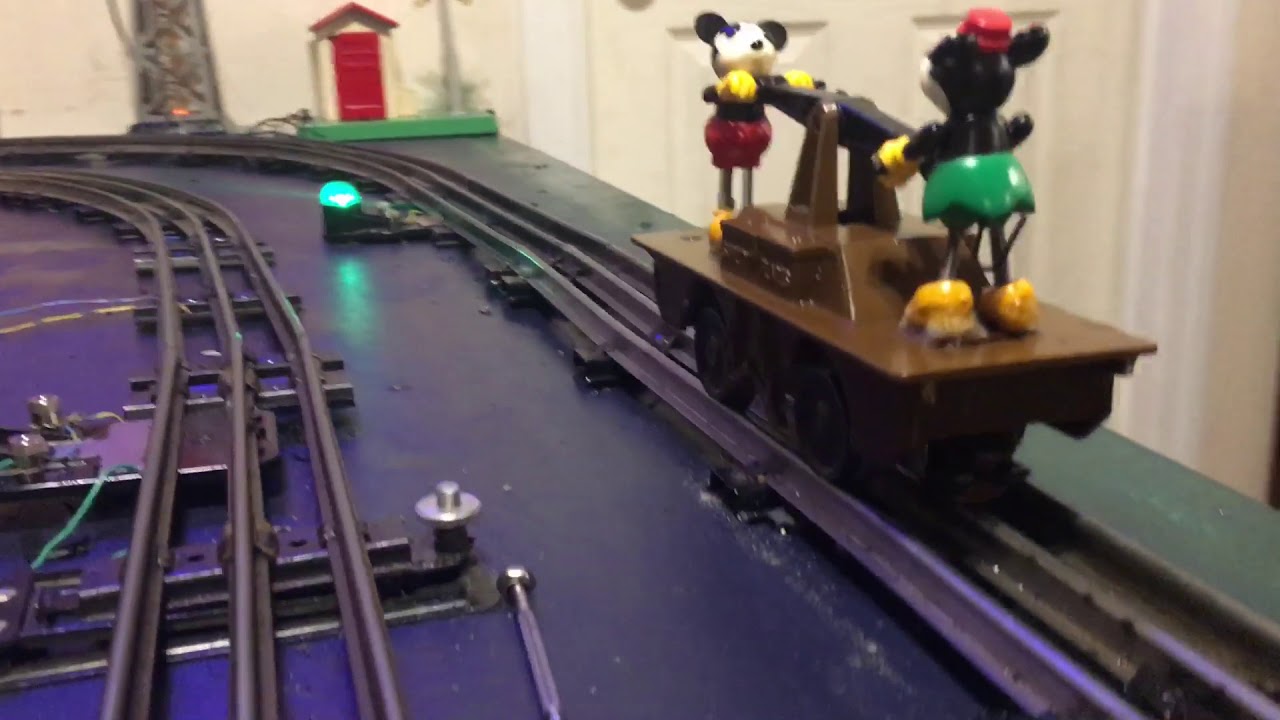 Marx custom Mickey and Minnie o Gauge hand car - YouTube