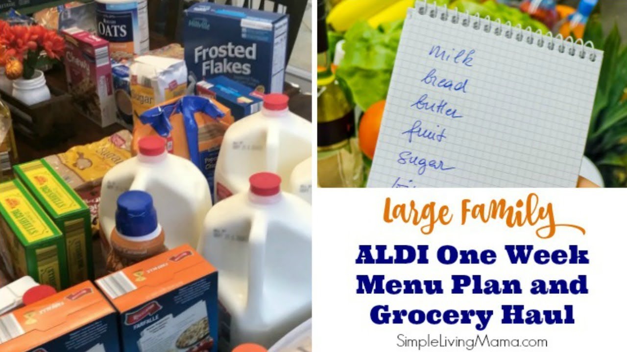 Aldi One Week Grocery Haul And Meal Plan Youtube