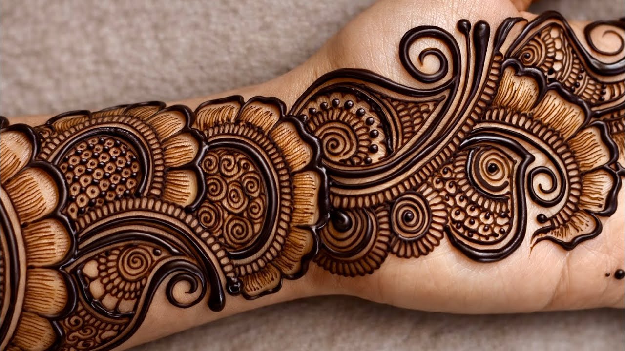 Easy Shaded Arabic Mehendi Design for Eid ||Arabic Mehndi Design ...