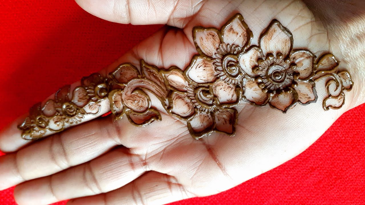 Simple and unique flower arabic mehndi design | Mehndi Factory - YouTube