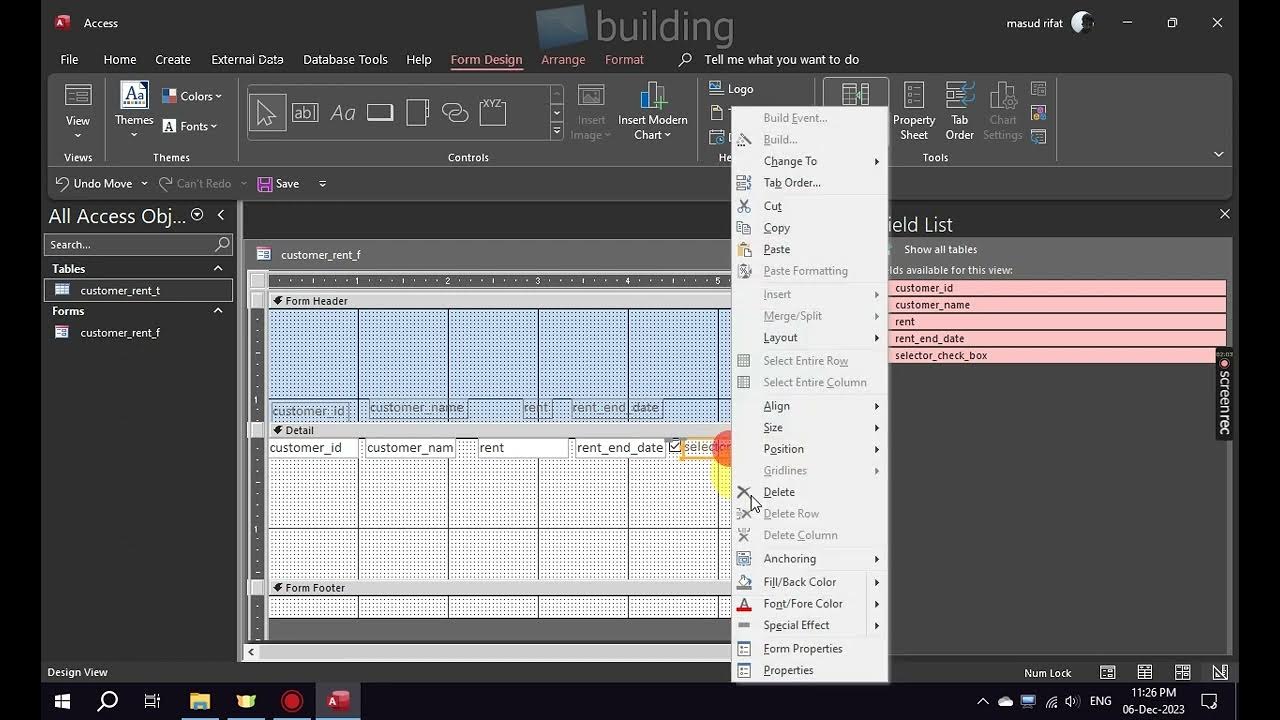 Update multiple records simultaneously in a form in MS Access -- part 3 - 4 create form - YouTube