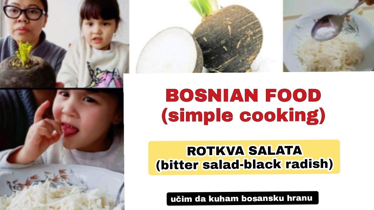 Bosnian food|bitter radish salad/rotkva salata/simple cooking|učim da ...