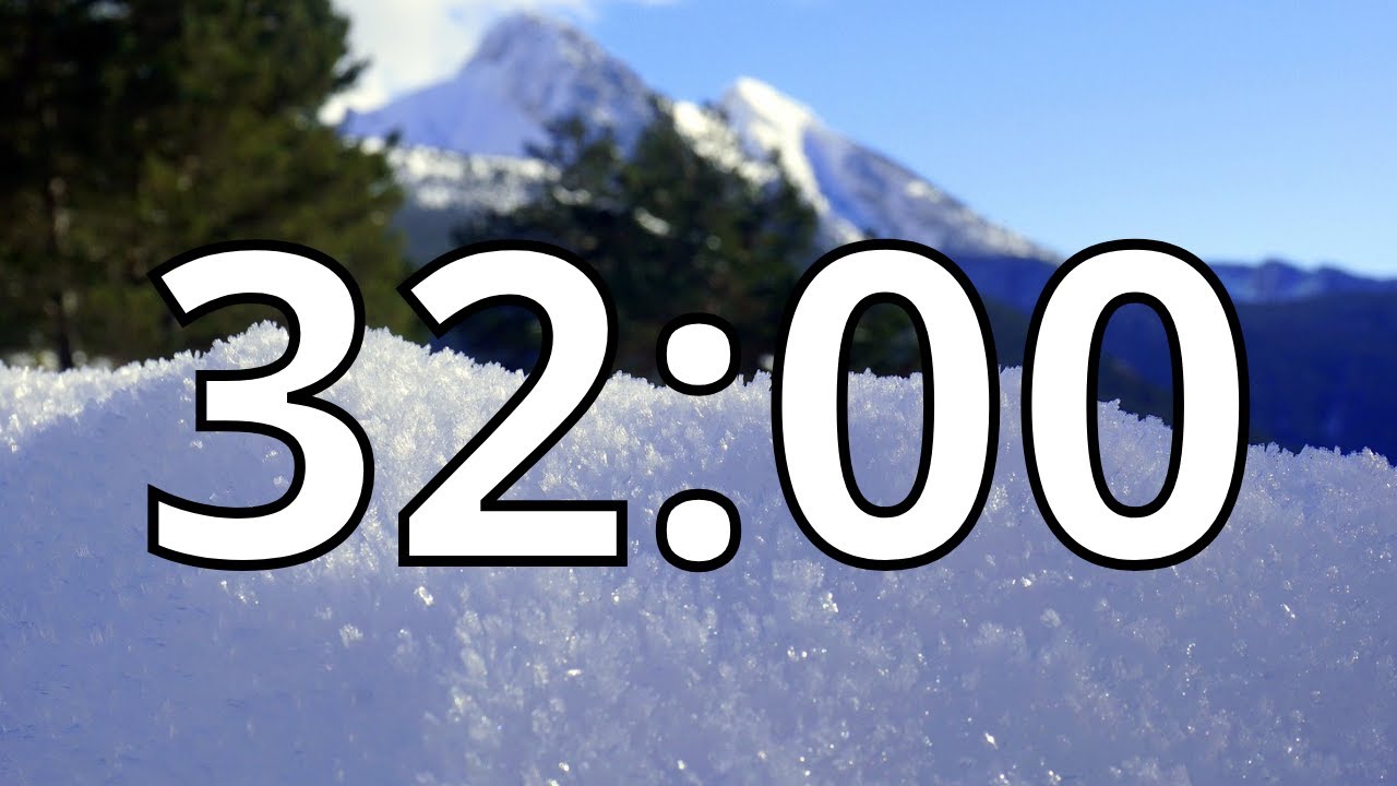 32 Minute Timer | Snowy Mountains | NO Music - YouTube