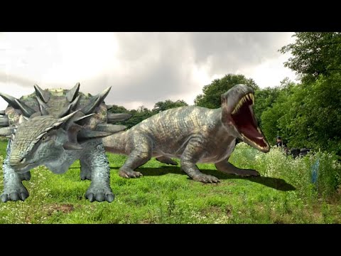 Dinosaur Battle in Jurassic Tyrannosaurus mammoth Stegosaurus (Edit ...
