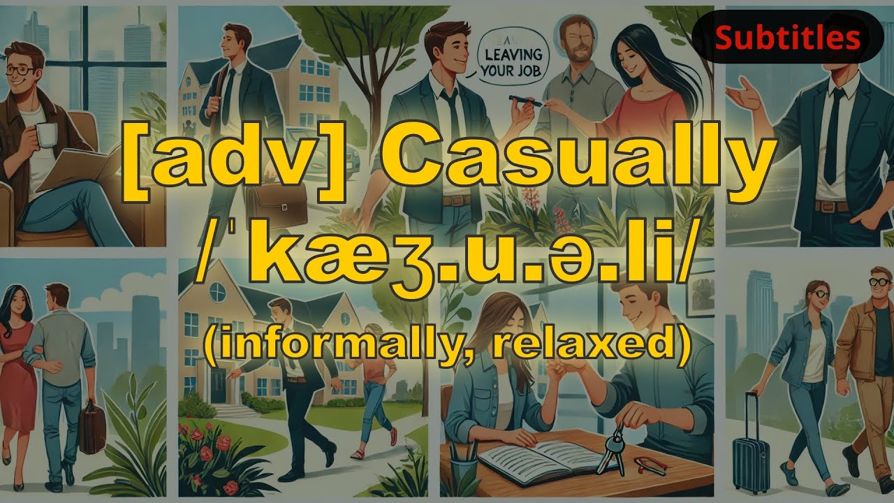 [adv] Casually meaning (informally, relaxed) with 5 examples - YouTube