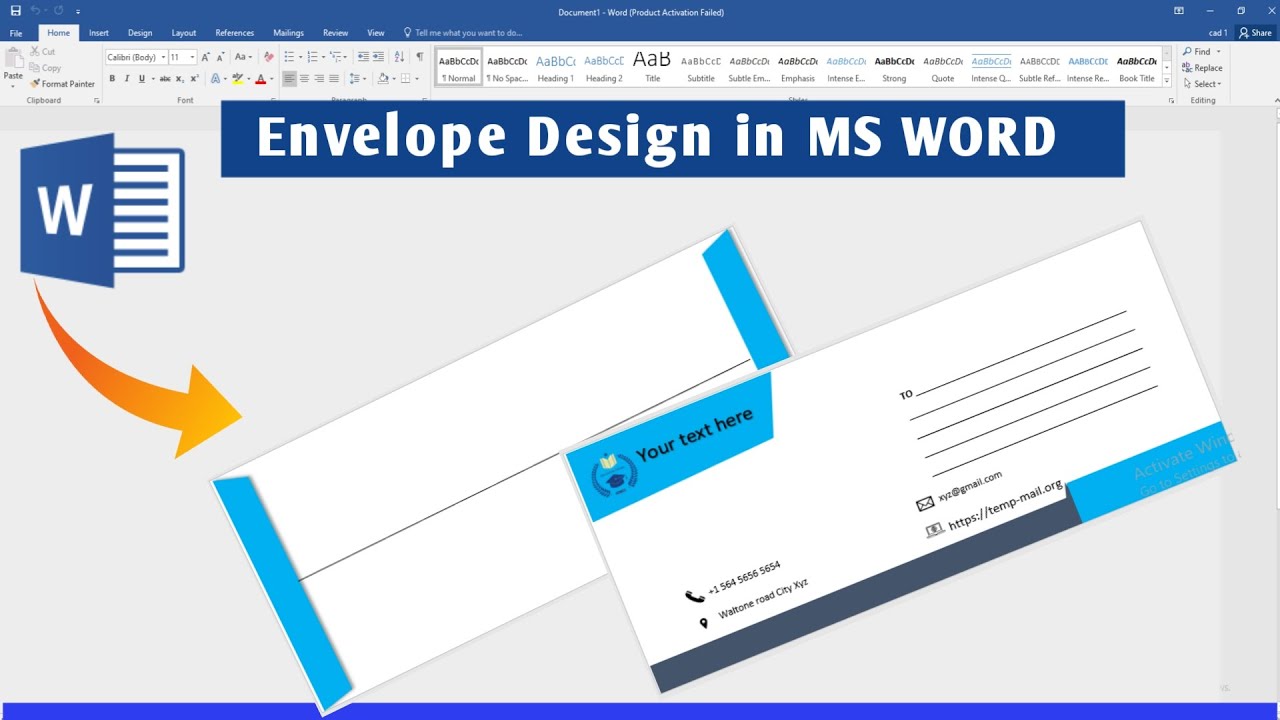 Envelop Design in MS Word - YouTube