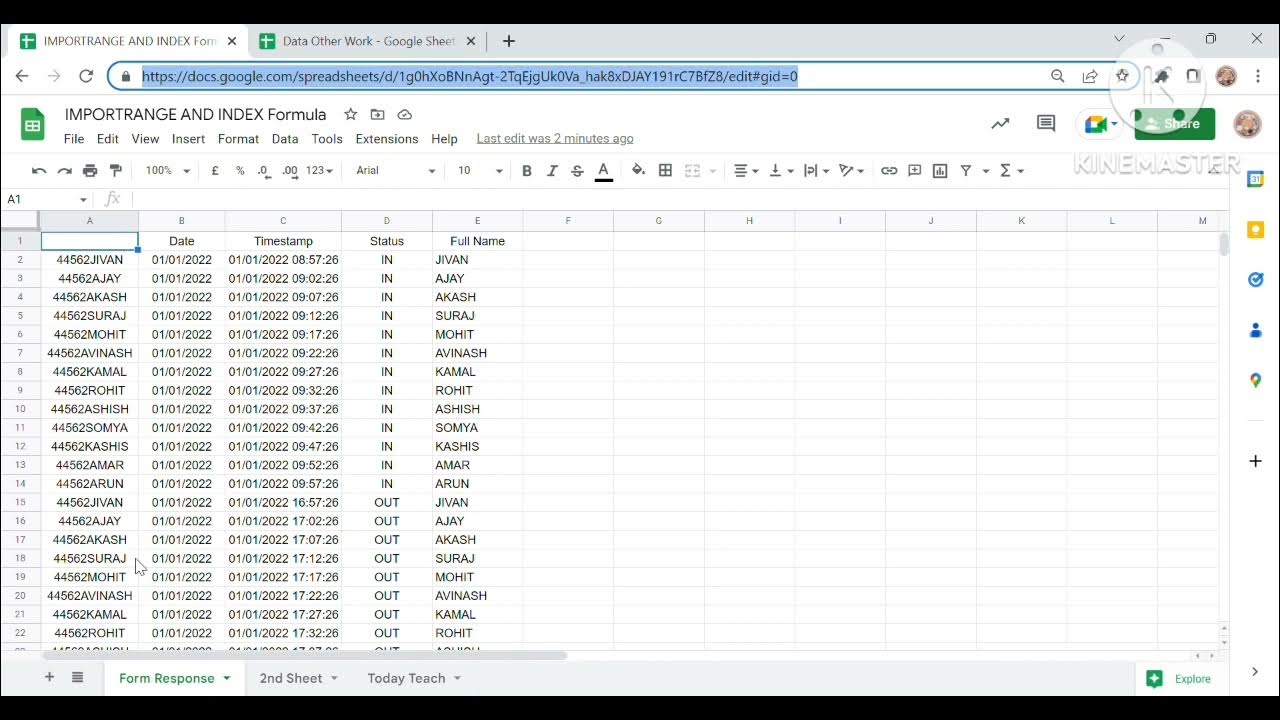 How to use the Importrange and Index formula - YouTube