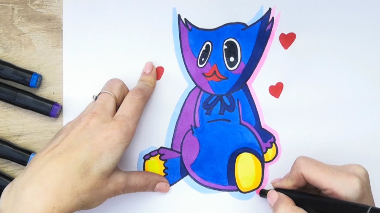 How draw LIL huggy waggy? Cute huggy waggy draw - YouTube
