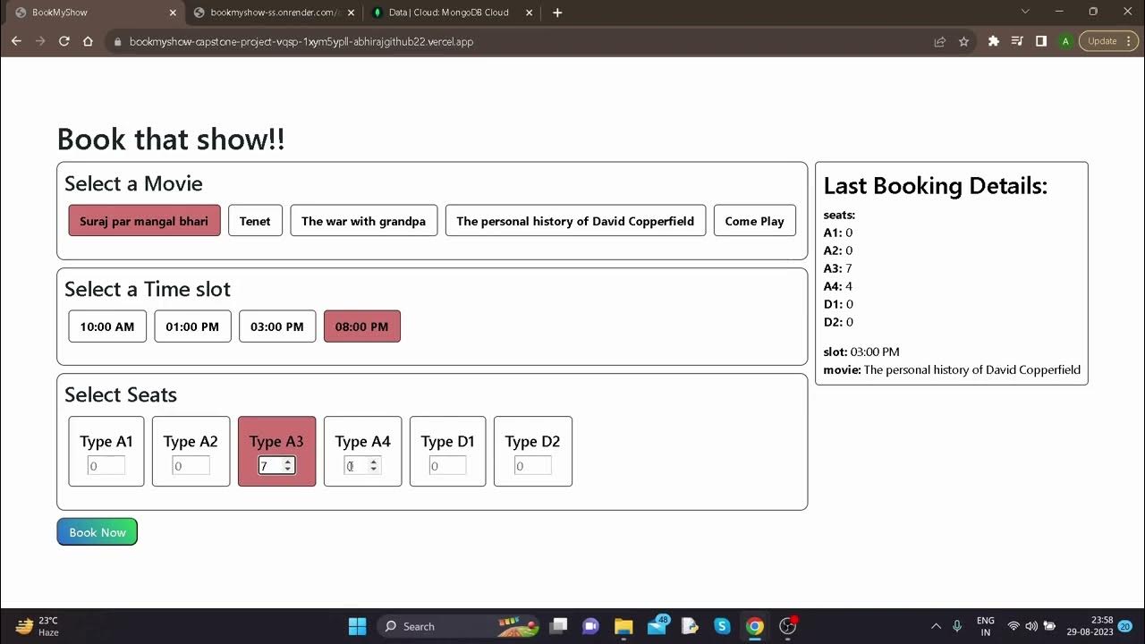 Bookmyshow Almabetter Backend Capstone Project Youtube