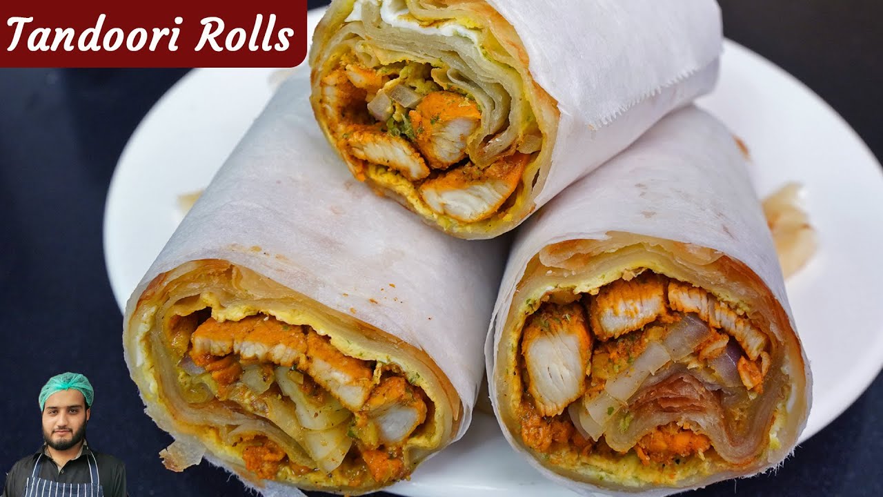 Chicken Tandoori Rolls | Street Style Kathi Rolls | Homemade Pratha ...
