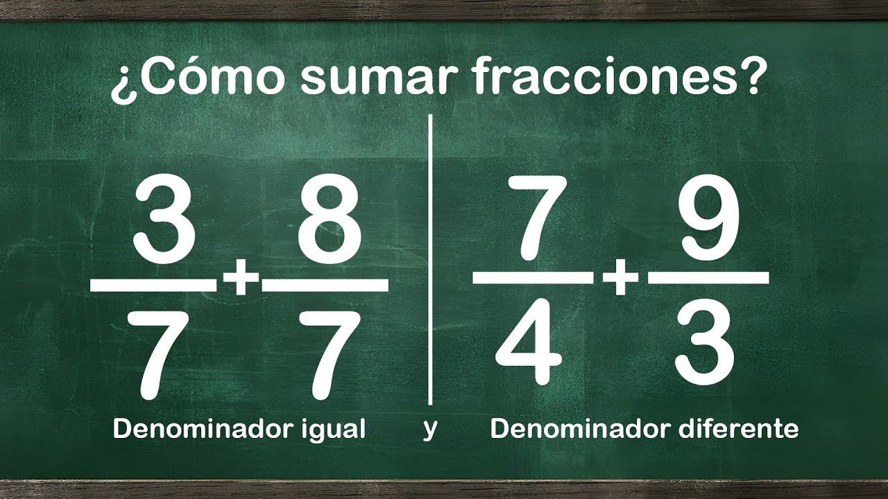 Cómo sumar fracciones (Denominadores iguales y diferentes): Paso a Paso ...