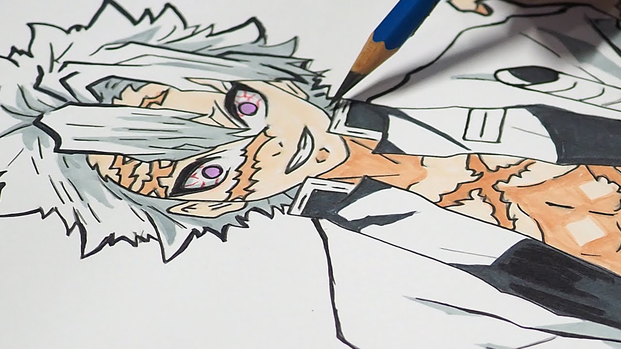 How to Draw Sanemi Demon Slayer Kimetsu No Yaiba - YouTube