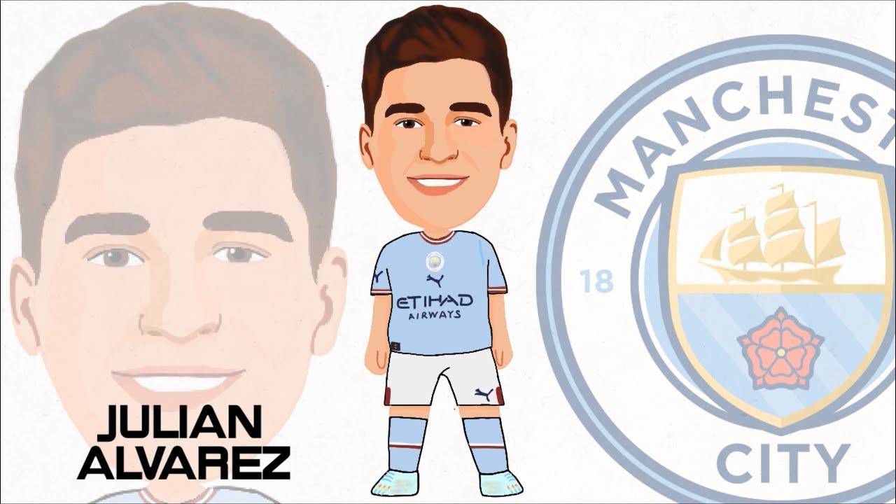 How to draw Julian Alvarez - Football Toon's - YouTube