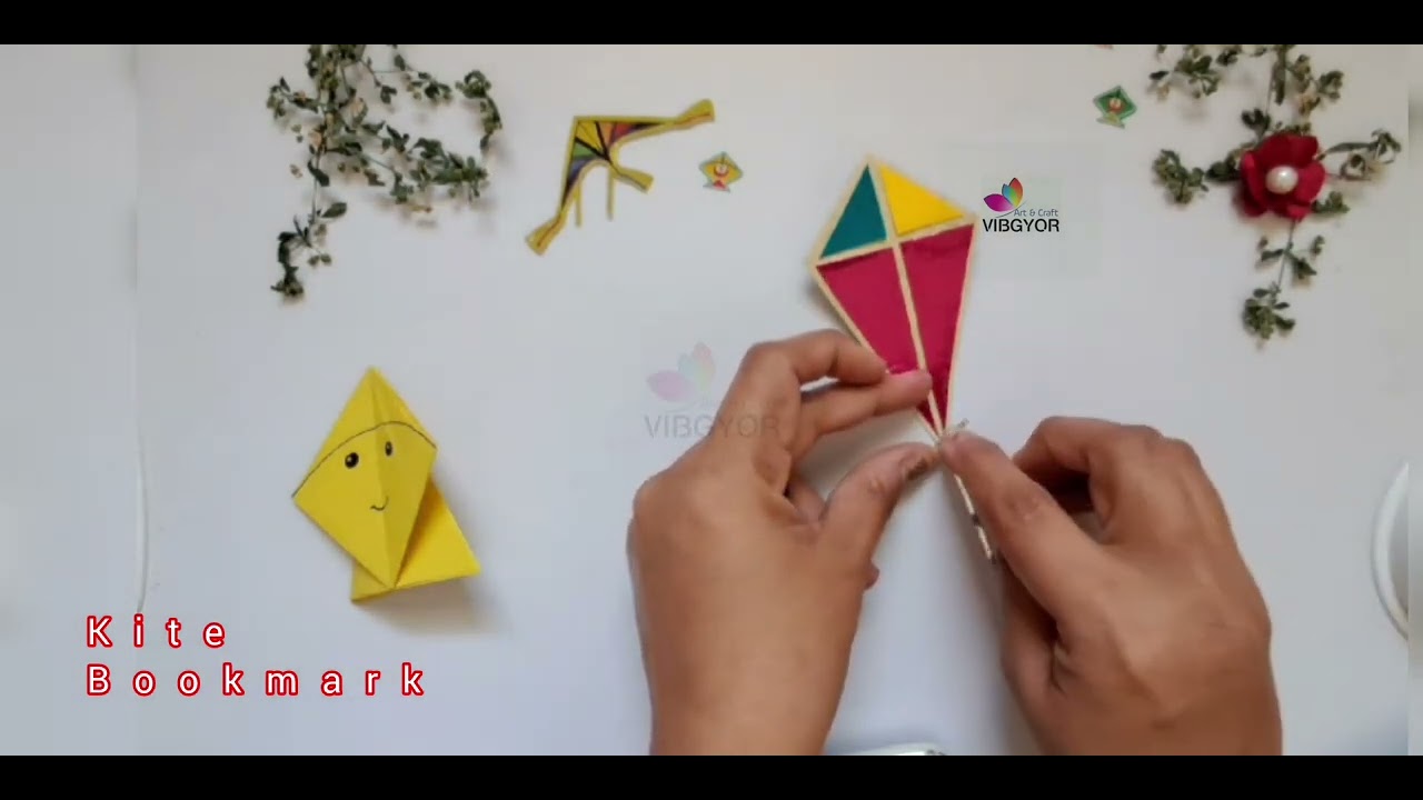 how to make kite bookmark| kites in the sky|mini kite - YouTube